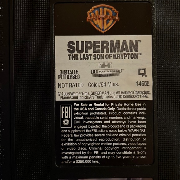 DC Comics | Media | Superman The Last Of Krypton Vhs Tape 996 Movie ...